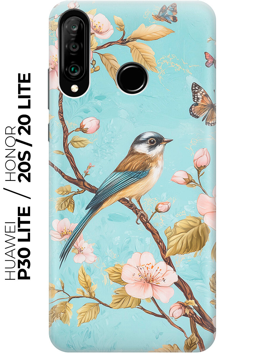 Силиконовый чехол на Honor 20 Lite / 20s / Huawei P30 Lite с принтом "Птичка-синичка"