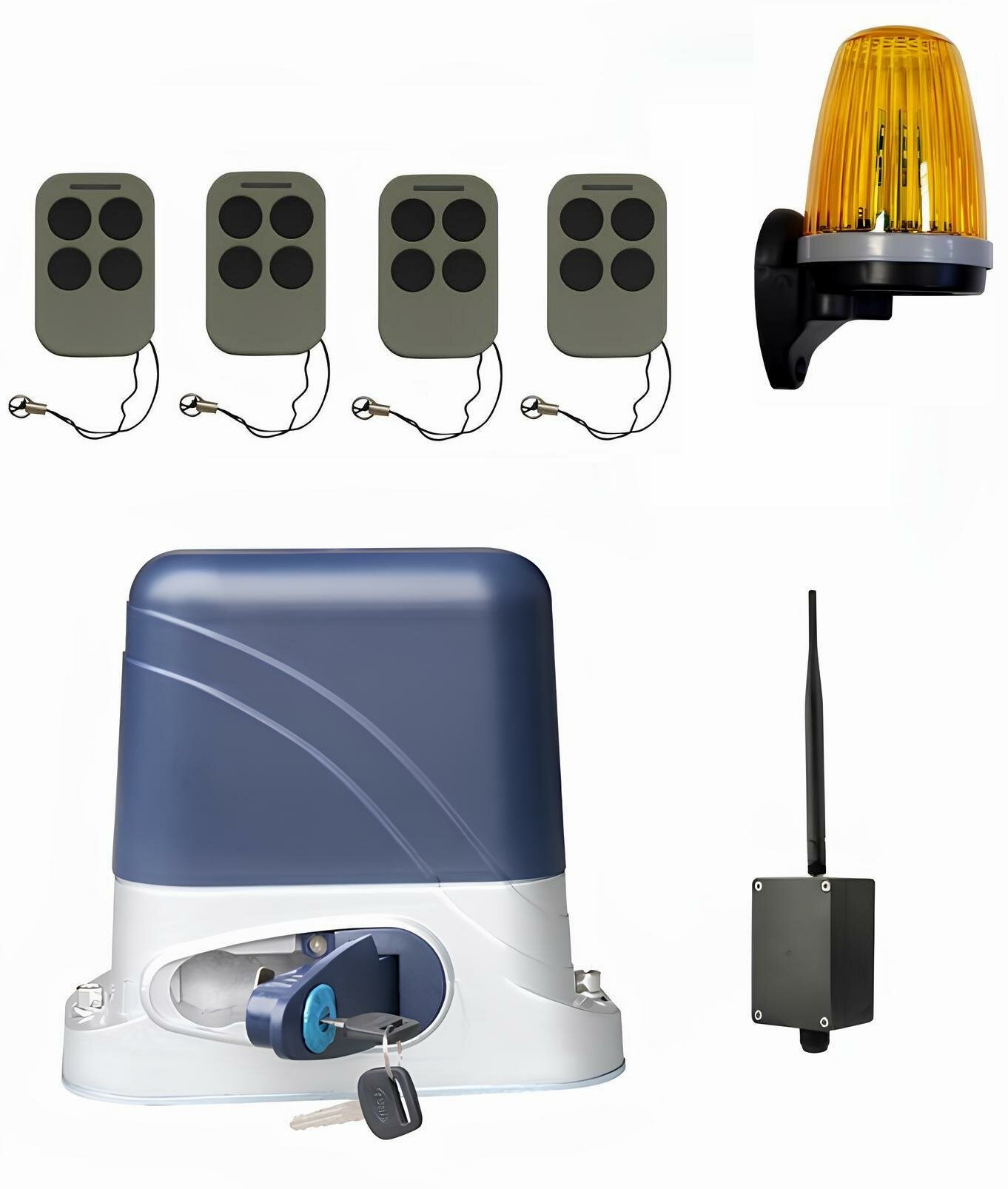 Автоматика для откатных ворот KSL-800 KIT-L3K-BT-Т4, комплект: привод, 4 пульта, Bluetooth-модуль, лампа