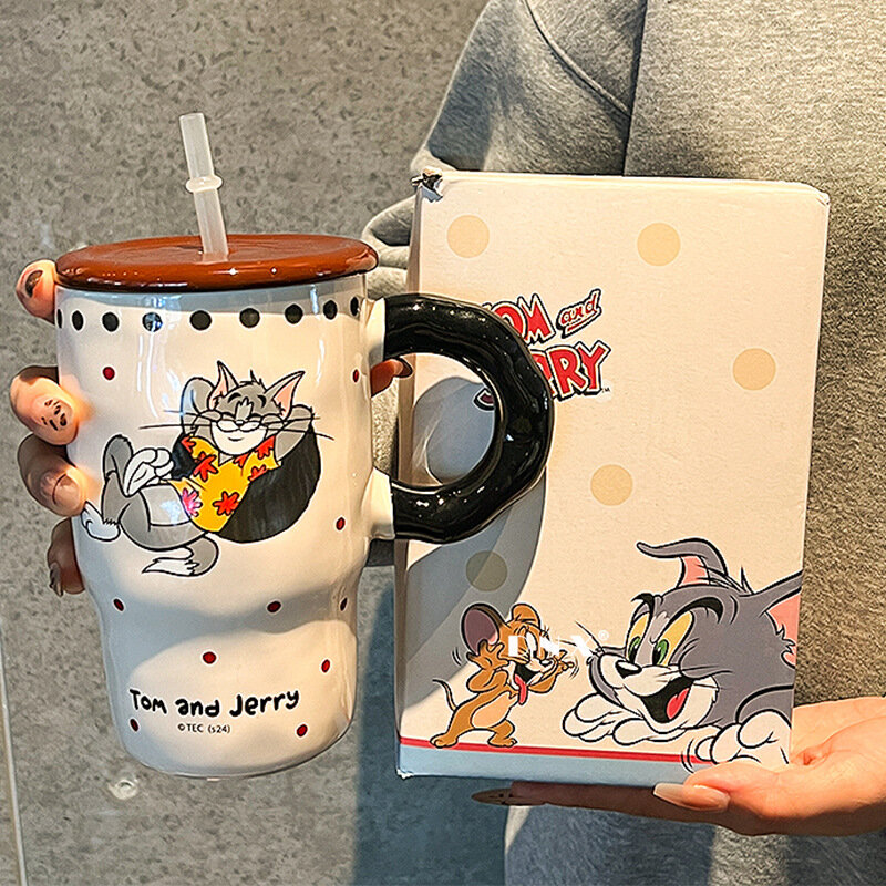 Кружка Том и Джерри, керамическая, новый стиль, для девочек, высококачественная, чашка для воды, домашняя кофейная чашка, подарок на день рождения для пары