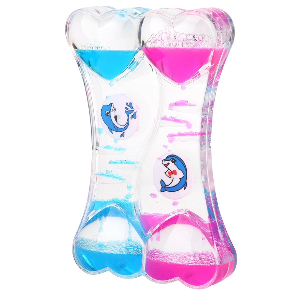 Песочные часы с узором в виде сердца, плавающие масляные часы, жидкий таймер, украшение для стола (синий, розовый)