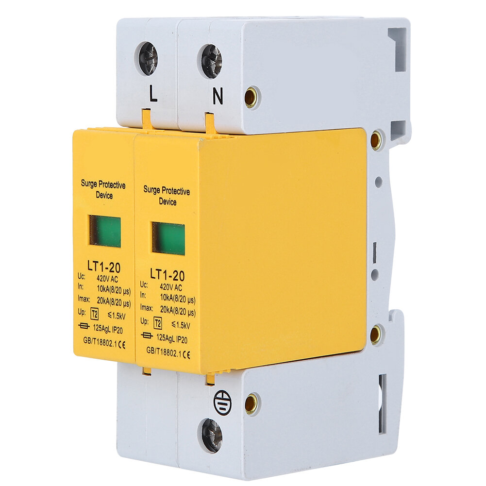 Устройство защиты От перенапряжения Желтый Модуль 2P LT120 20ka Модульные Приборы AntiThunder
