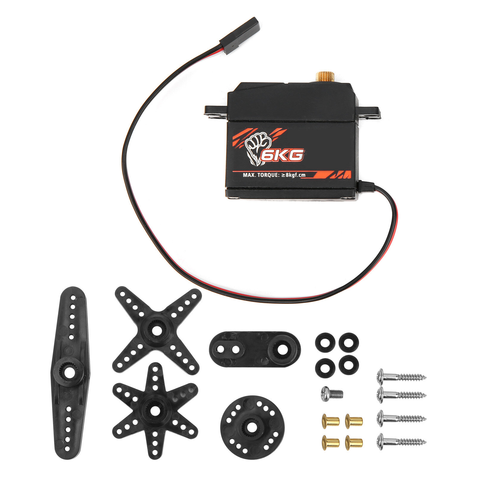 Цифровой сервопривод SURPASS HOBBY S0600M с металлическими шестернями, 6 кг, для скоростных автомобилей и лодок с неподвижным крылом в масштабе 1:10.