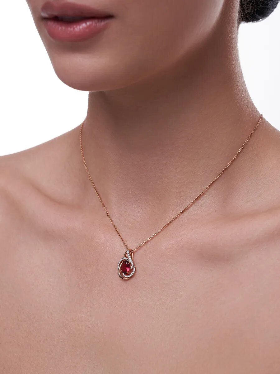 Подвеска, серебро, 925 проба, родирование, фианит