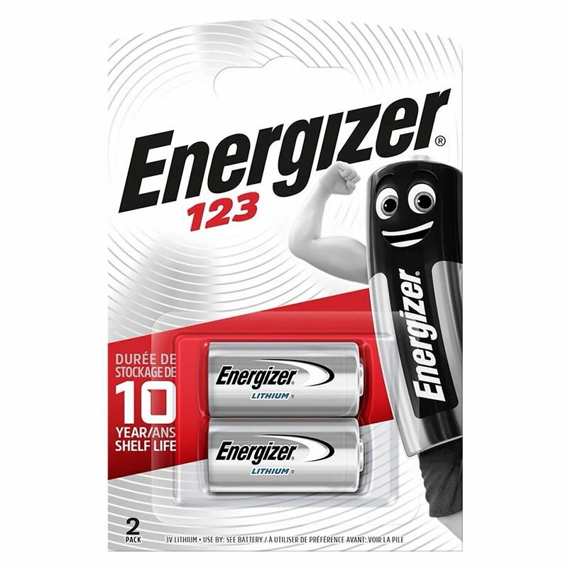 Батарейки Energizer Lithium CR123 2BL, 2 штуки в блистере. (7638900168495)