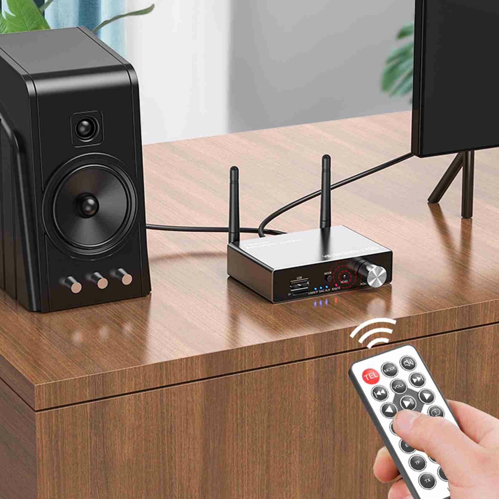 Передатчикприемник Bluetooth 5.3, 6в1: аудиоадаптер для телефонов, компьютеров, ТВ, проекторов и уси