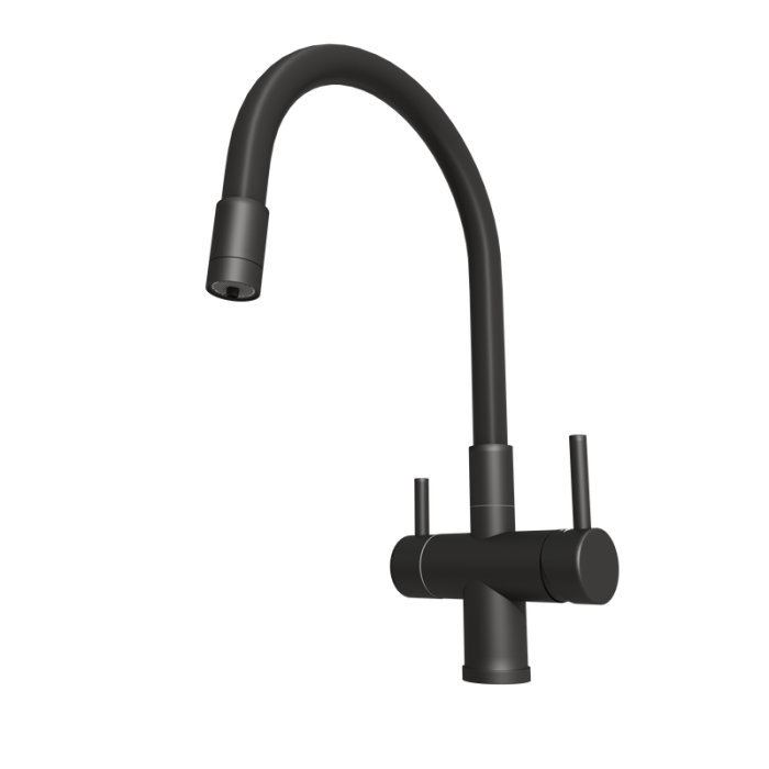 Смеситель для кухни Emar Steel ЕС - 3015 black