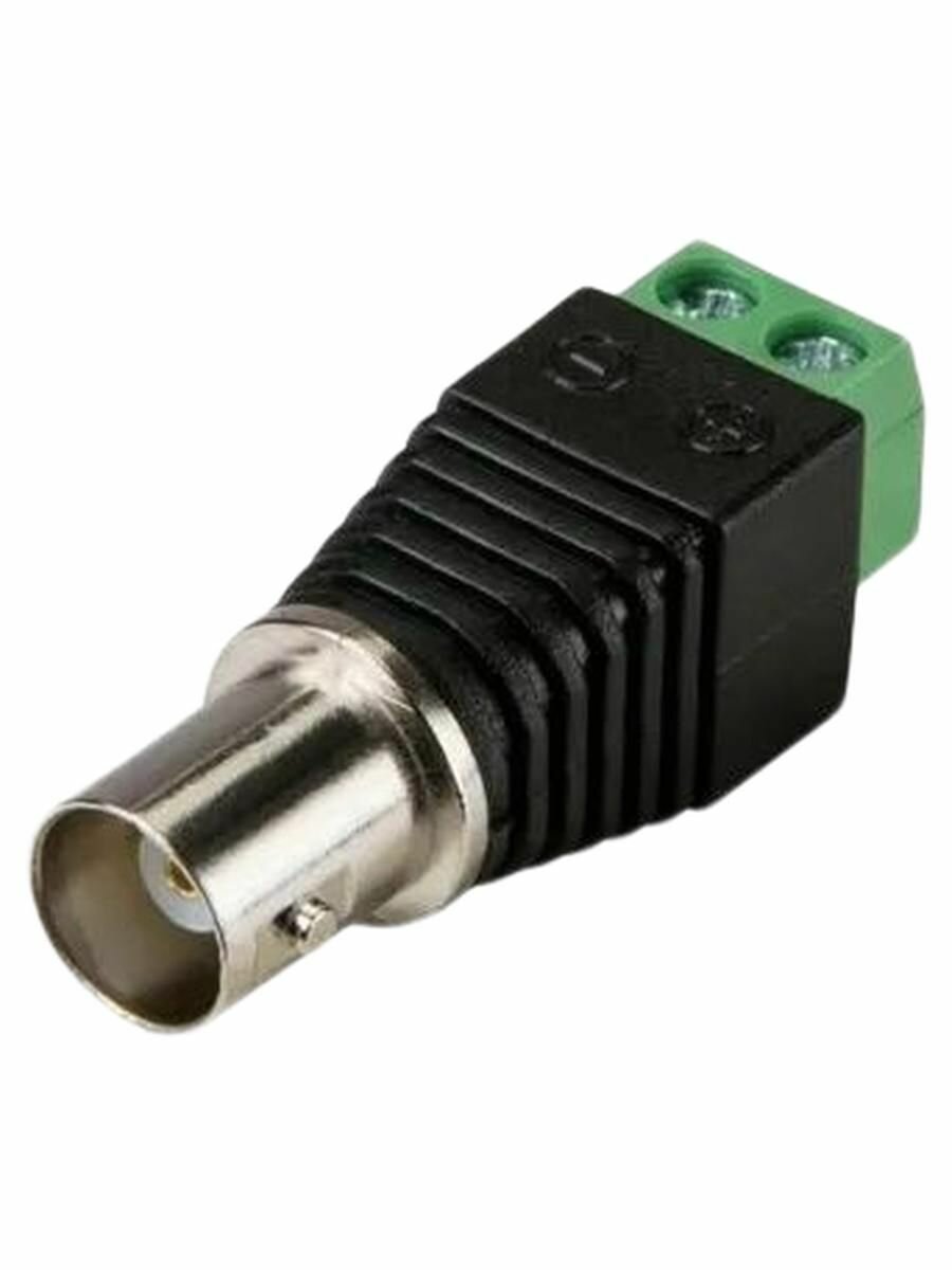 Разъем BNC female "мама" под винт, зажимной, черно-зеленый, 1шт.