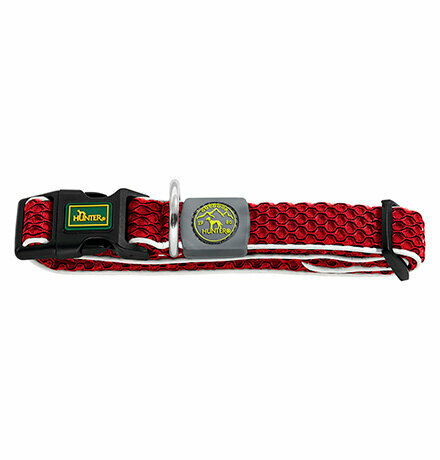 Ошейник Хантер для собак сетчатый текстиль Красный 33-50 см