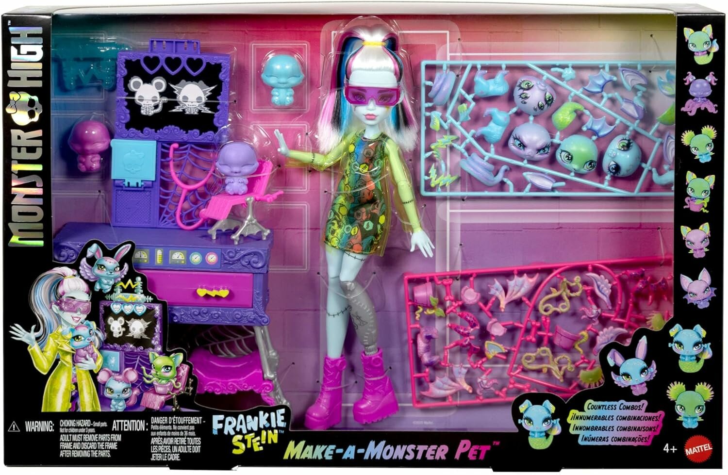 Кукла Mattel Monster High - Frankie Stein MAKE-A-MONSTER, Фрэнки Штейн с набором для создания питомца - Кукла с аксессуарами Монстр Хай JBF18
