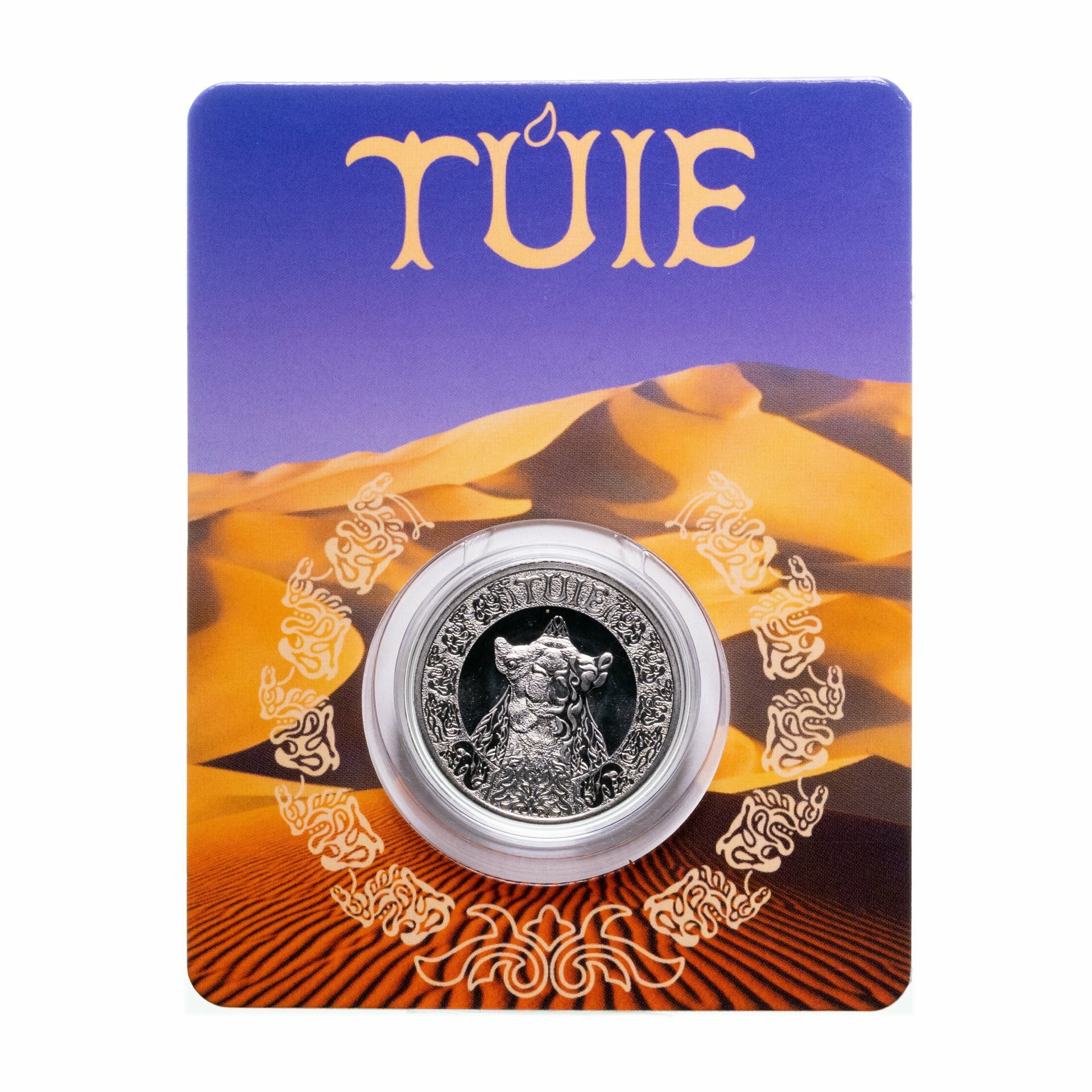 Казахстан 200 тенге 2023 "Культовые животные тотемы кочевников - Верблюд Tuie" в блистере, Мельхиор медь-никель, в сохранности BUNC