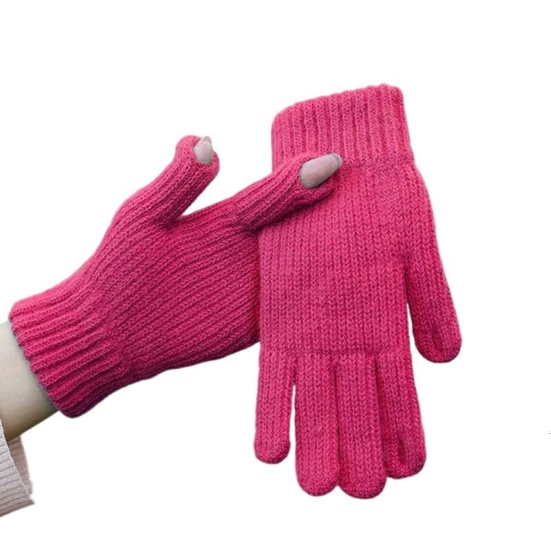 Осенне-зимние теплые перчатки плюс бархатные перчатки-красный