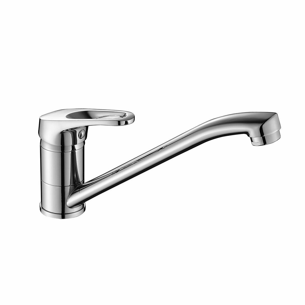 Смеситель кухня DR21018 одноручный поворотный излив хром DECOROOM