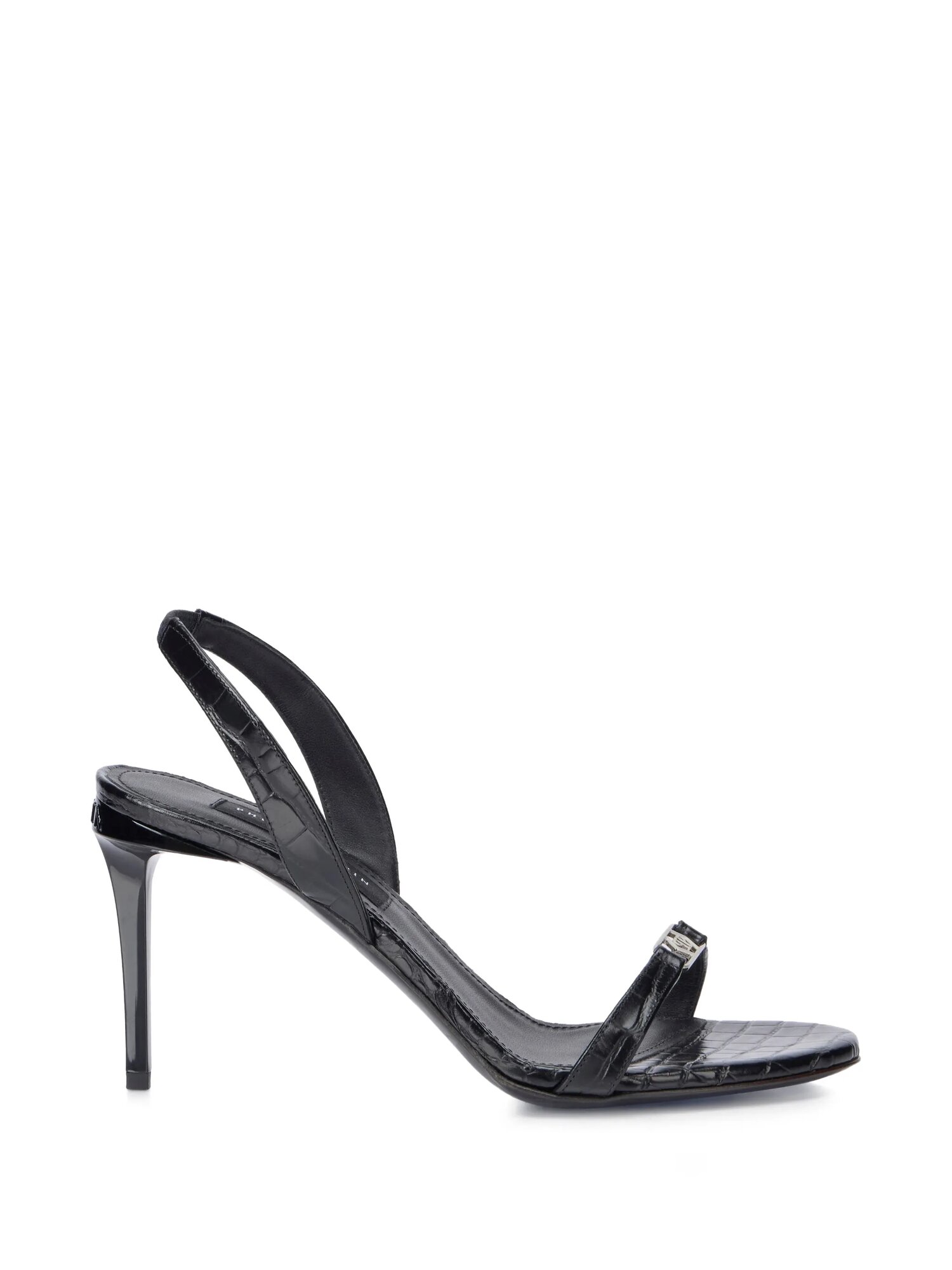 Босоножки Croco-print hexagon-logo sandals
