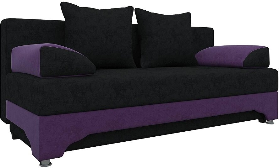 Прямой диван Нолан (Ник) Блэк Вельвет, еврокнижка, 191х92х77 см, с ящиком для белья