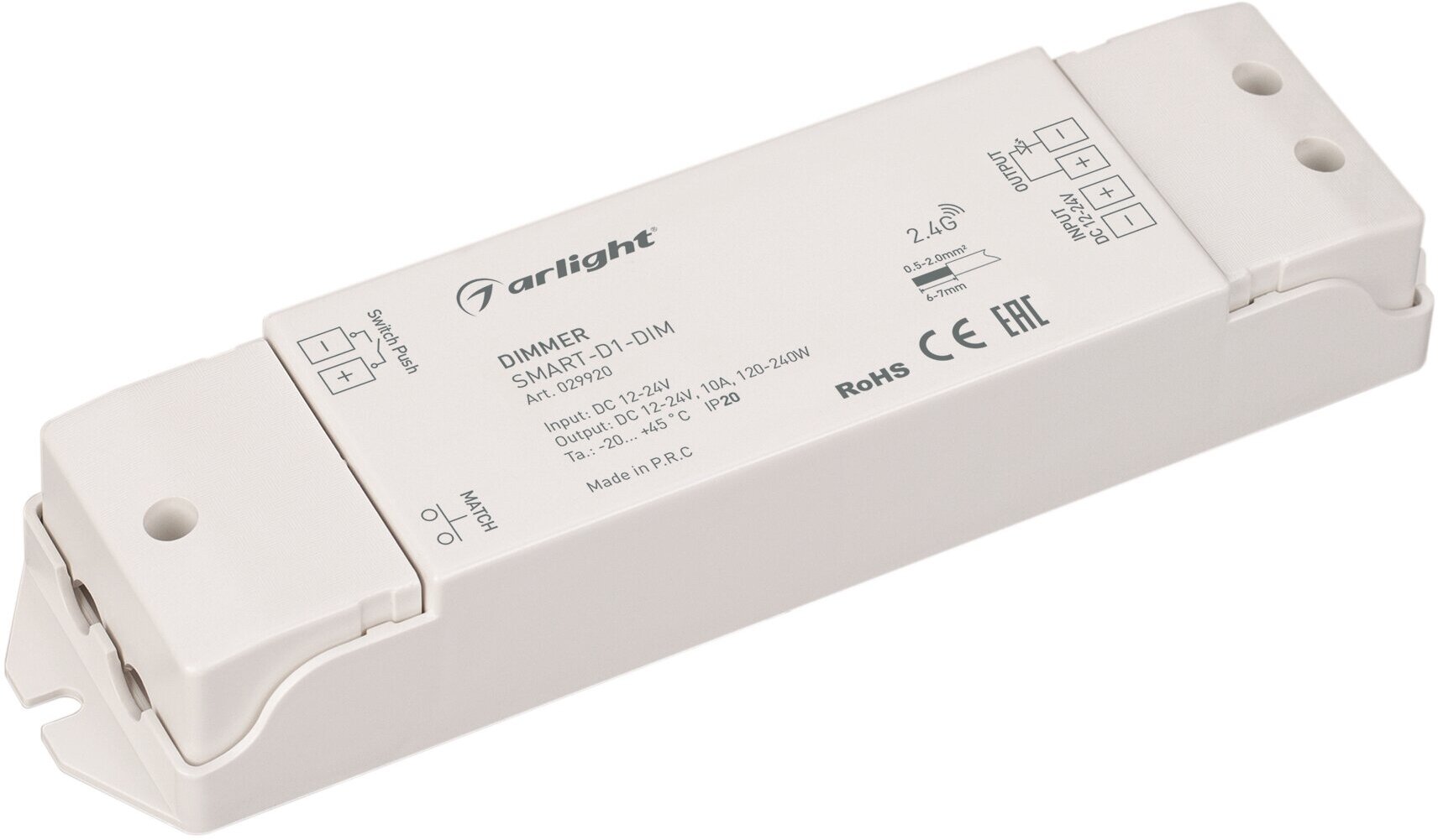 Диммер 029920 SMART-D1-DIM (12-24V, 1x10A, 2.4G)