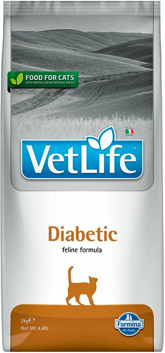 FARMINA VET LIFE FELINE DIABETIC для взрослых кошек при сахарном диабете (2 + 2 кг)