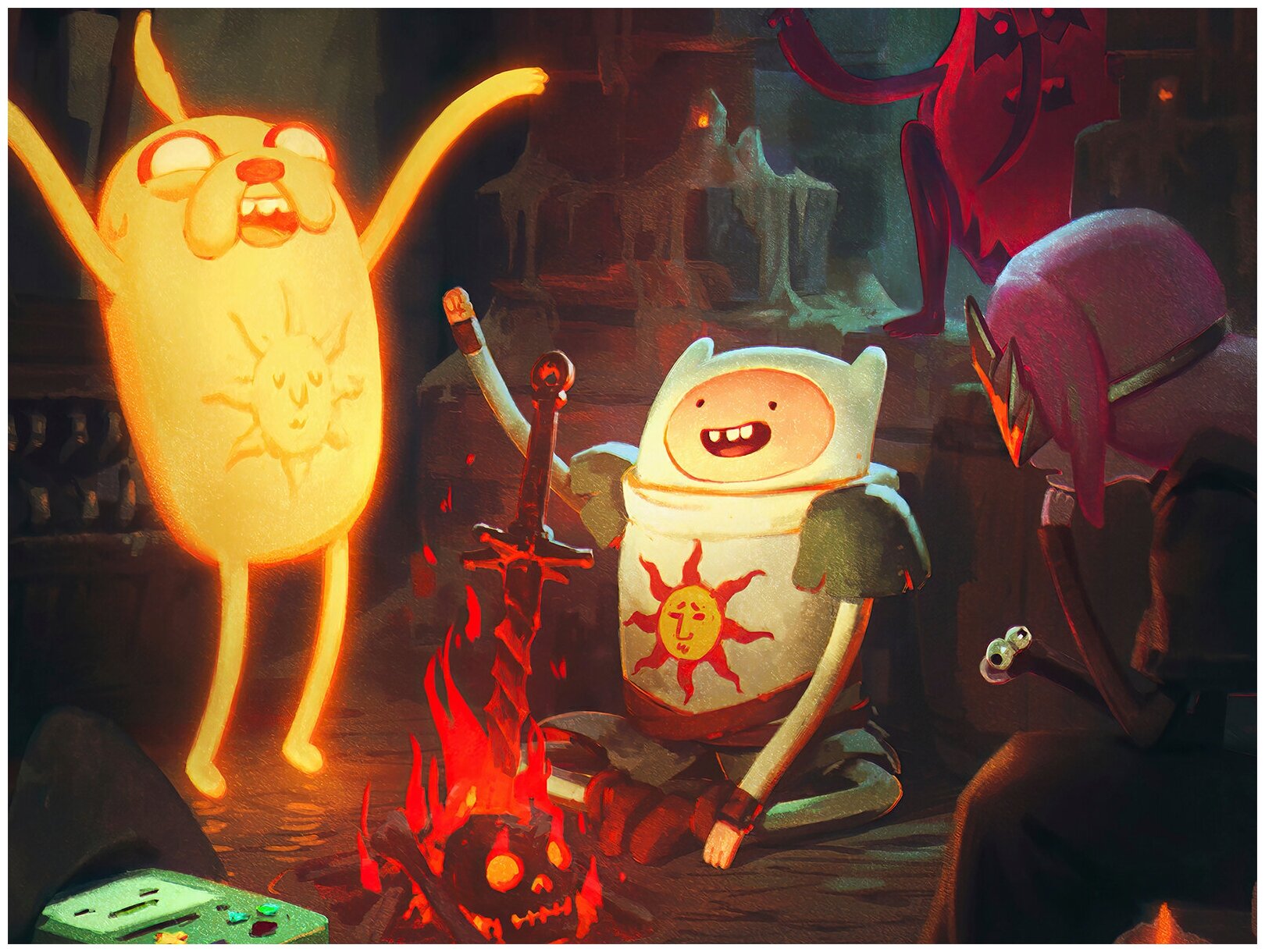 Постер / Плакат / Картина Время приключений. У костра 50х70 см в подарочном тубусе