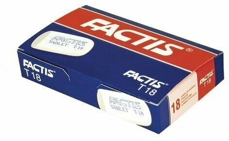 Набор 18 штук - Ластик FACTIS Tablet T 18 (Испания), 45х28х13 мм, белый, скошенный край