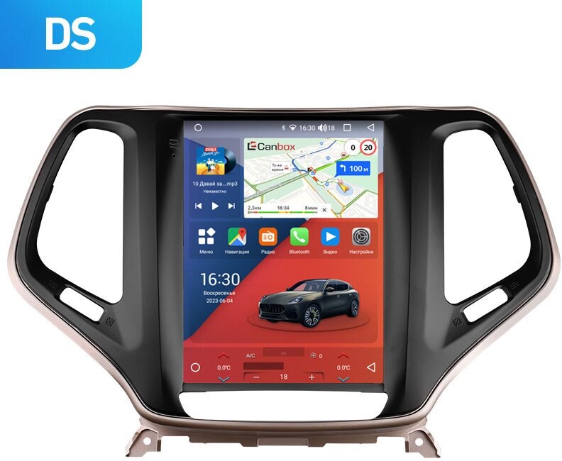 Штатная магнитола Jeep Cherokee 5 (KL) 2013-2024 Canbox H-Line (Tesla) 9.7" 6/128 5627-1312-10 Android 10 (4G-SIM, DSP, QLed)