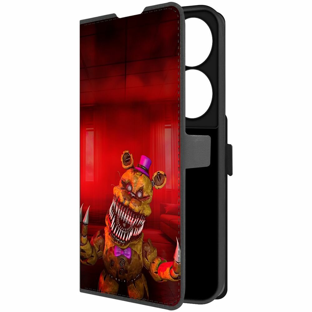 Чехол-книжка Krutoff Eco Book для Honor X7b фнаф - Фредди атакует (черный)