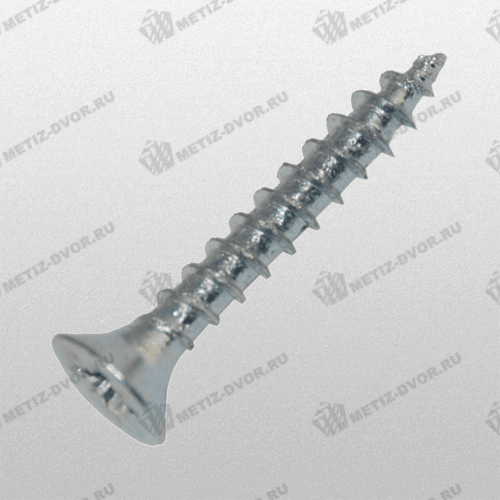 Шуруп потайной универсальный 2,5x20, белый. Пакет (50 шт.)