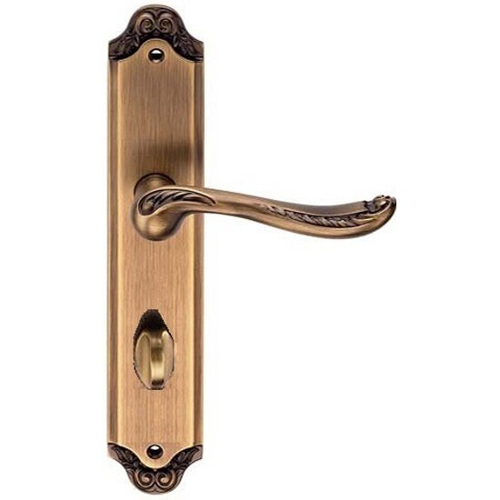 Ручка дверная на длинной планке Archie GENESIS ACANTO ANT. COFFEE (OL), с фиксатором WC, ант. кофе