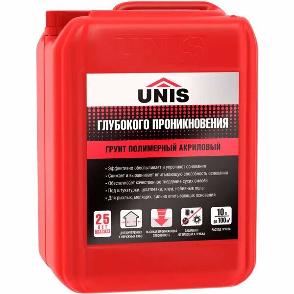 Грунтовка глубокого проникновения Unis 10 л