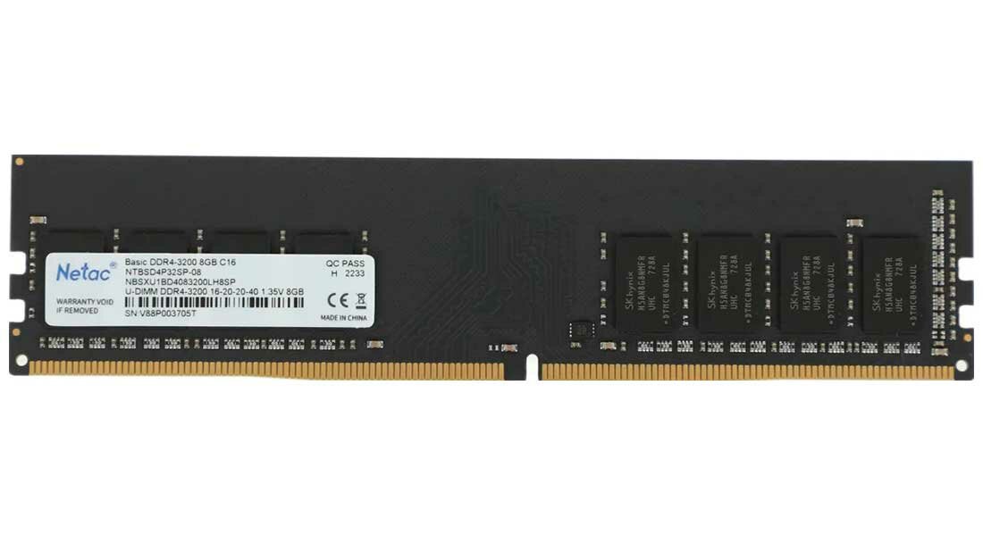 Оперативная память Netac DDR4 8GB 3200MHz (NTBSD4P32SP-08)