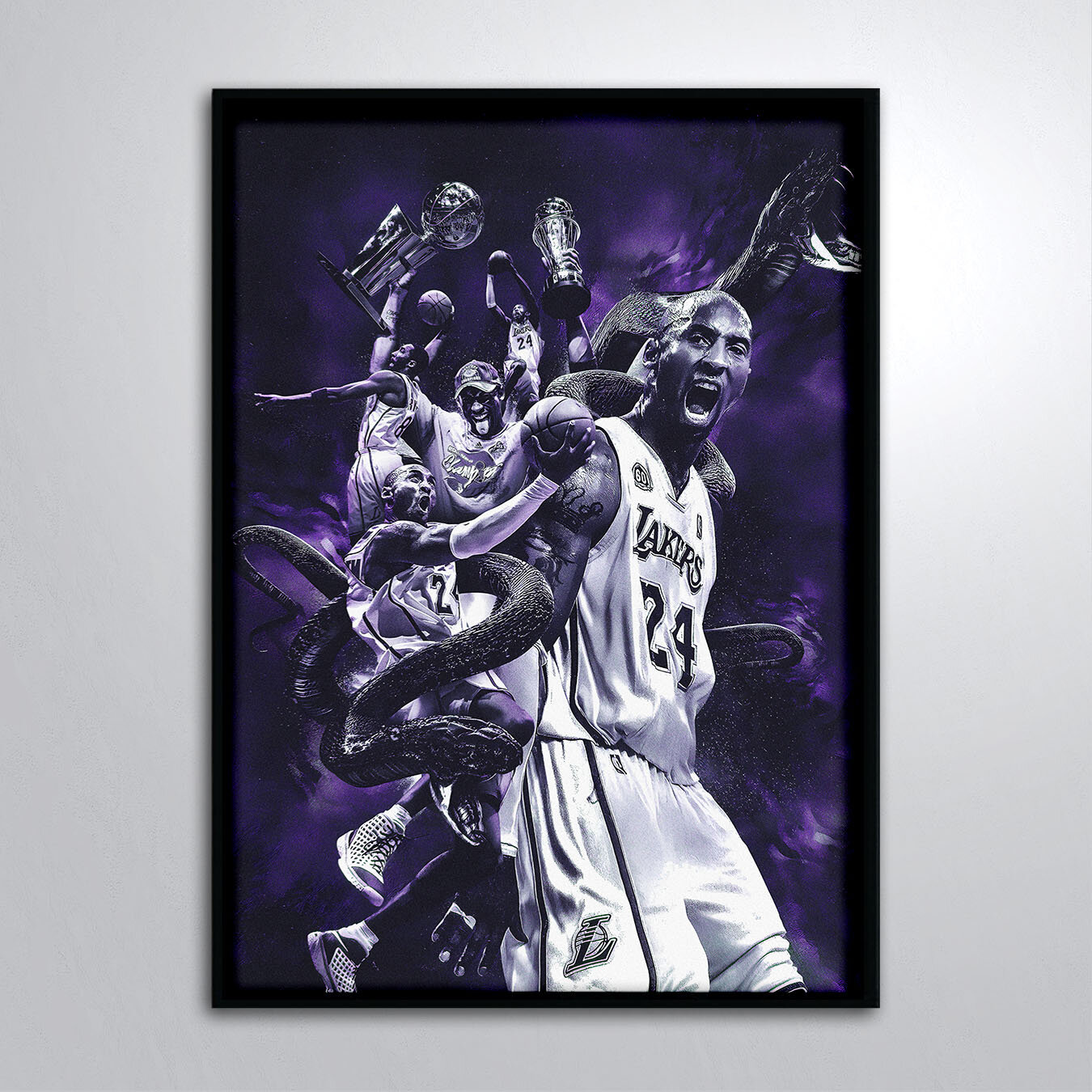 Постер без рамы/Картина на стену/Баскетбол NBA Коби Брайант Черная Мамба. Змея Лос-Анджелес Лейкерс Kobe Bryant