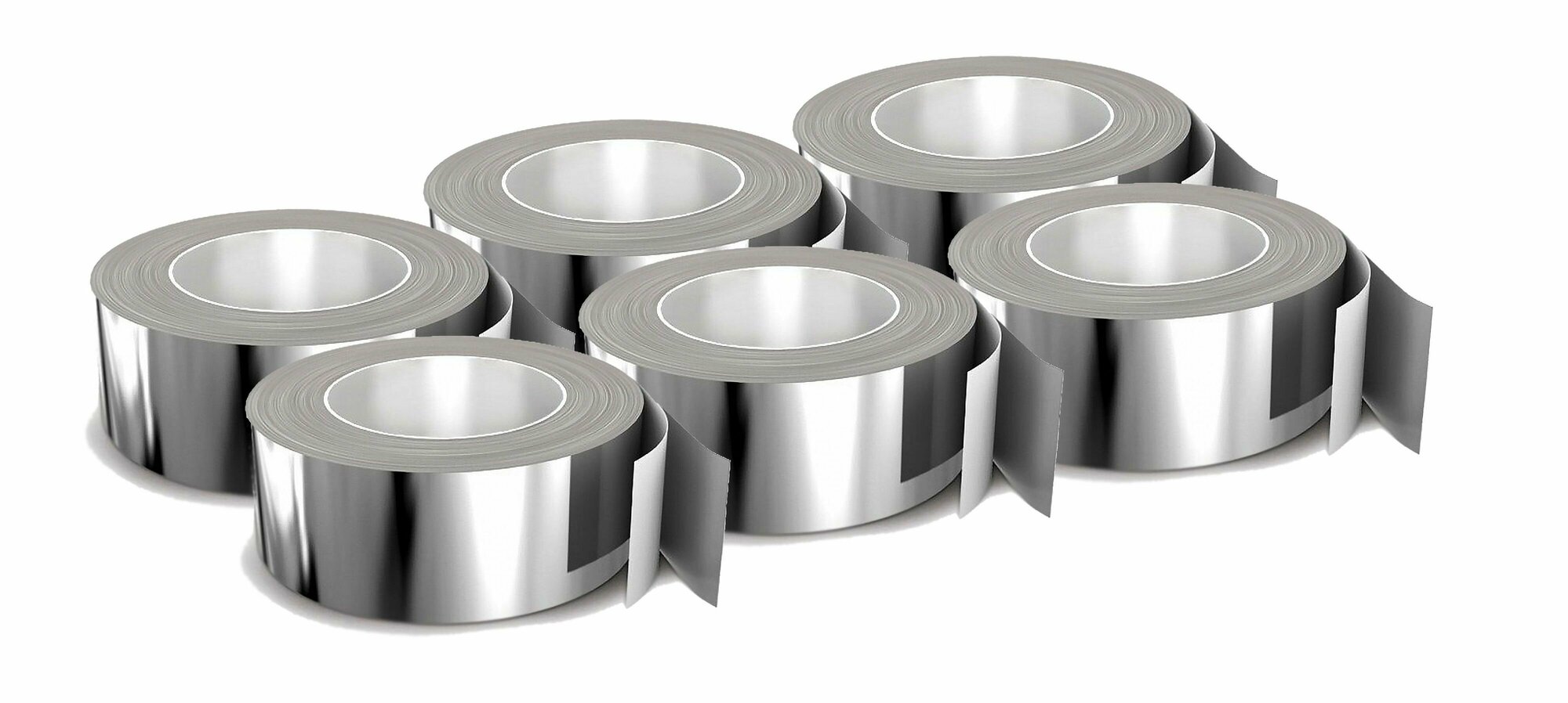 Алюминиевая лента 6 шт 48 мм 40 м фольгированный скотч термостойкий для вентиляции