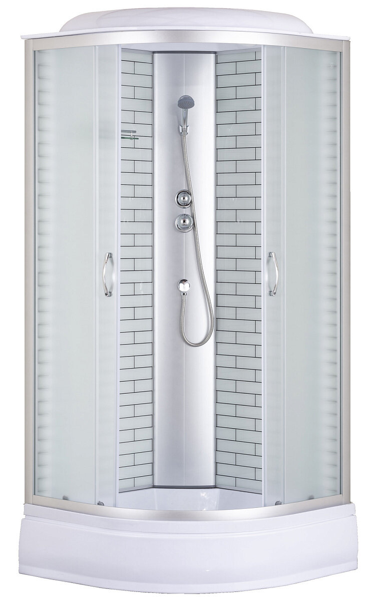 Душевая кабина Loranto CS-6610-25FW 100х100 матовое стекло/профиль хром