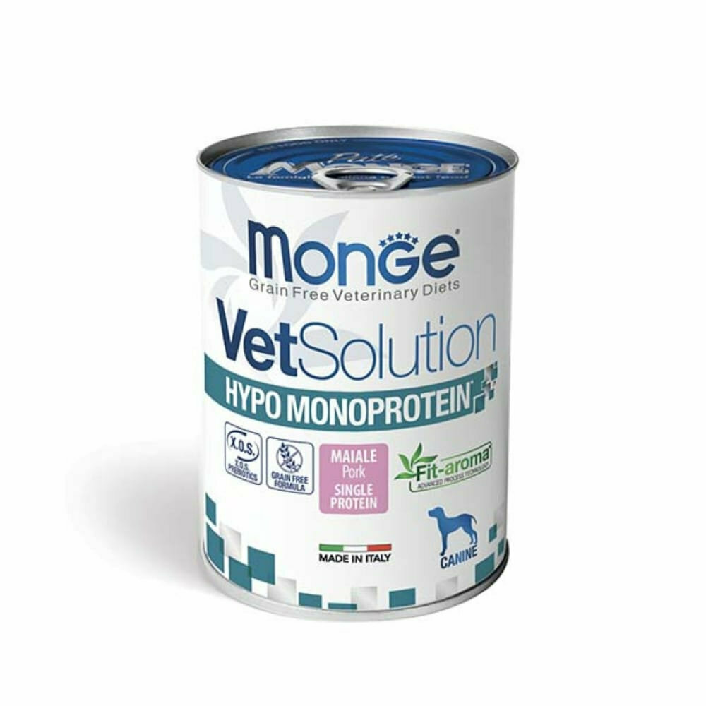 Влажный корм Monge VetSolution HYPO MONOPROTEIN для собак, при пищевой непереносимости , со вкусом свинины 6шт * 400гр