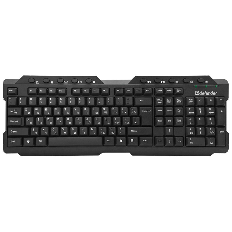 Клавиатура Defender беспроводная Element HB-195, мультимедийная, USB, черный (45195)