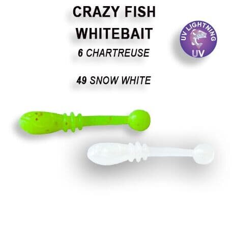 Crazy Fish Whitebait приманка 16-20-6-6 16-20-49-6 для ловли щуки и окуня на водоемах