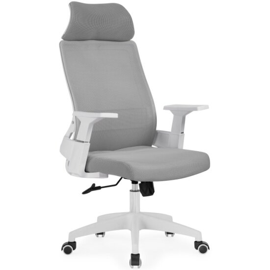 Кресло офисное Woodville Flok gray / white