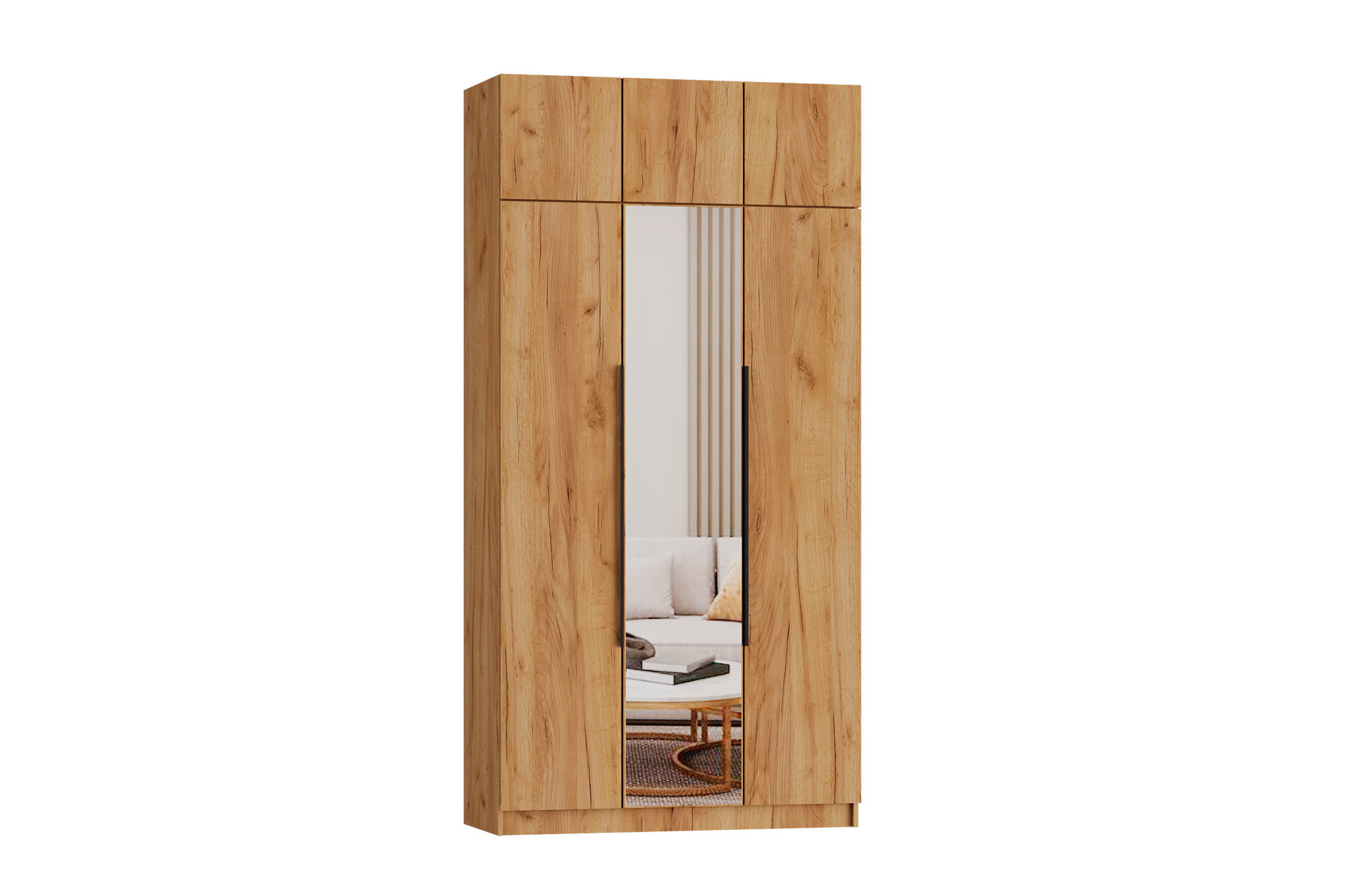 Шкаф Гюнтер 3 1200-550-2200 наполнение платье/белье цвет дуб крафт золотой