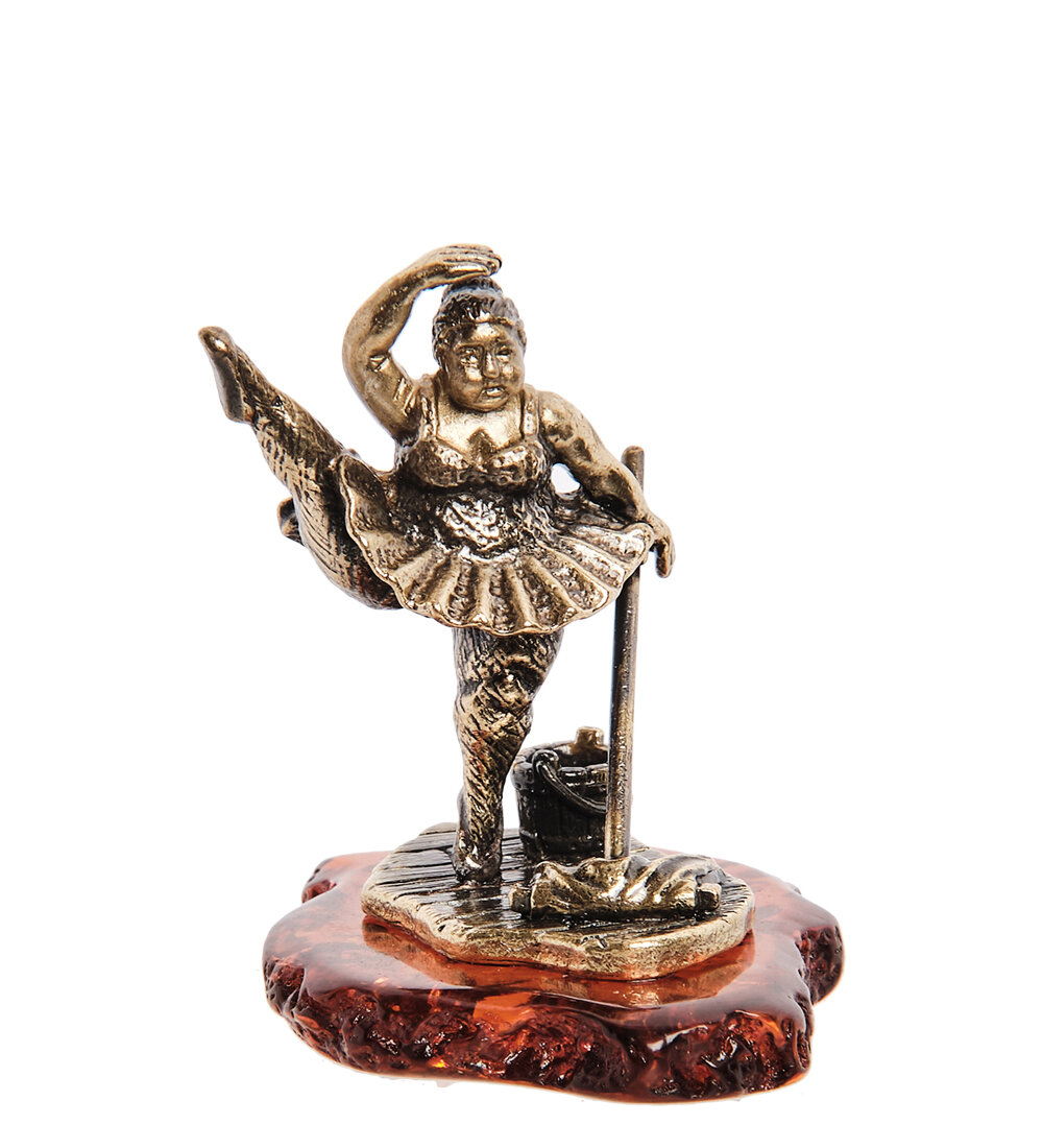 Фигурка 'Балерина Я тоже могу' (латунь, янтарь)