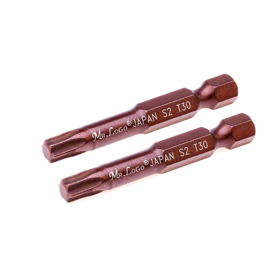 Бита магнитная T30 x 50 мм Mr. Logo, Сталь - S2, арт. A050T30-2, 2 шт.