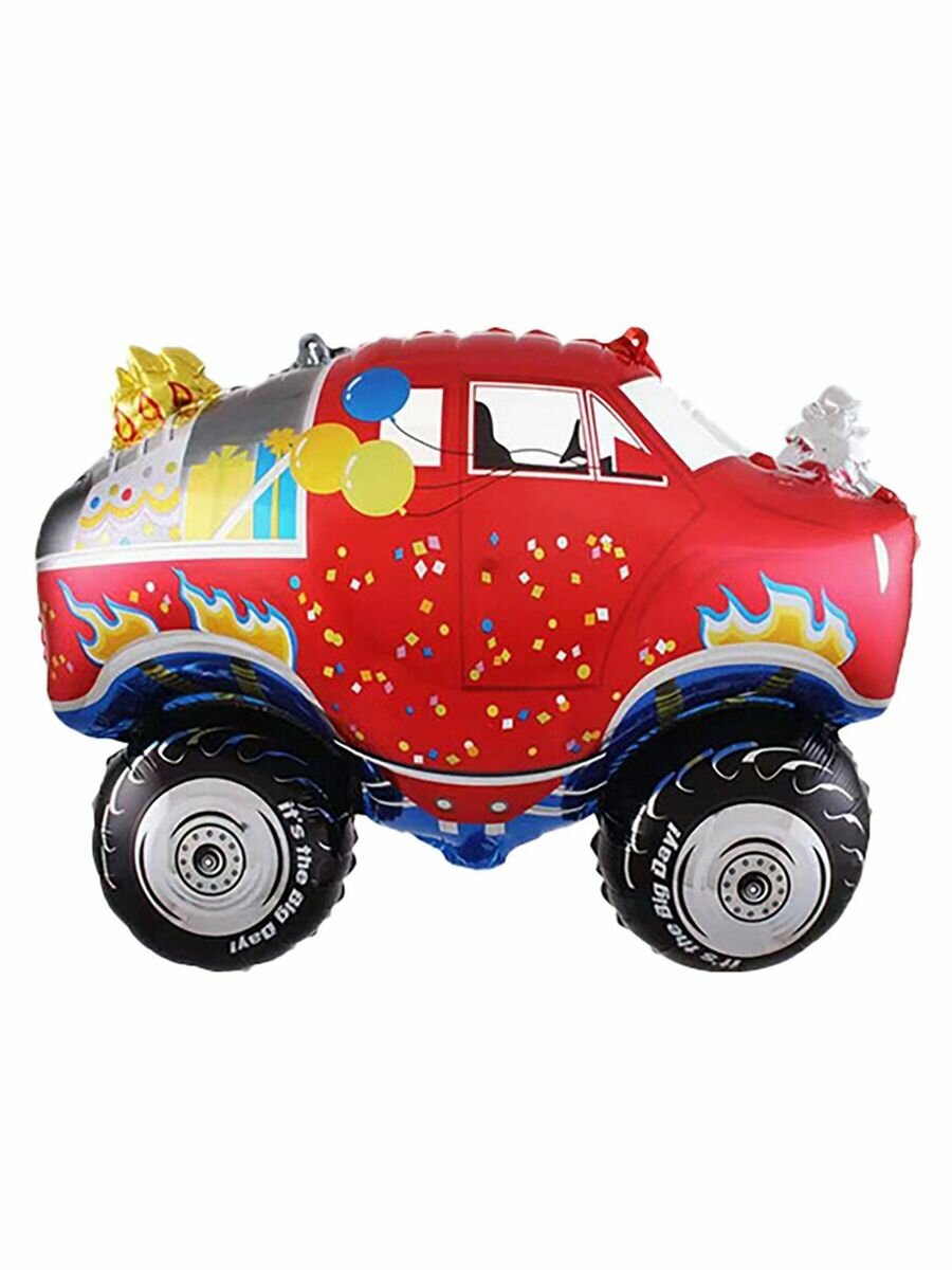 Шар фольгированный ненадутый К фигура Машина джип красный