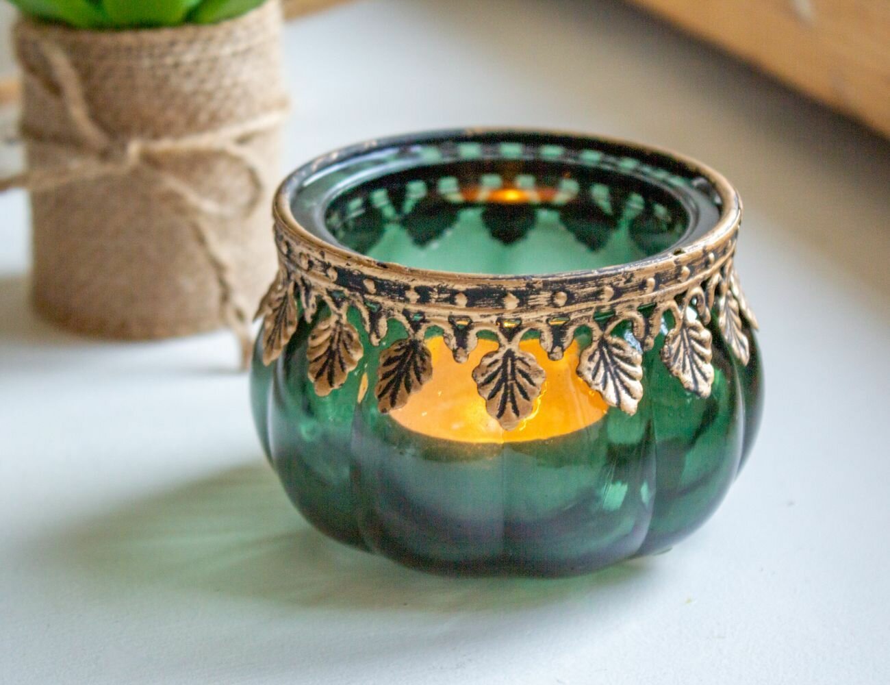 Стеклянный подсвечник 9 см, Goodwill