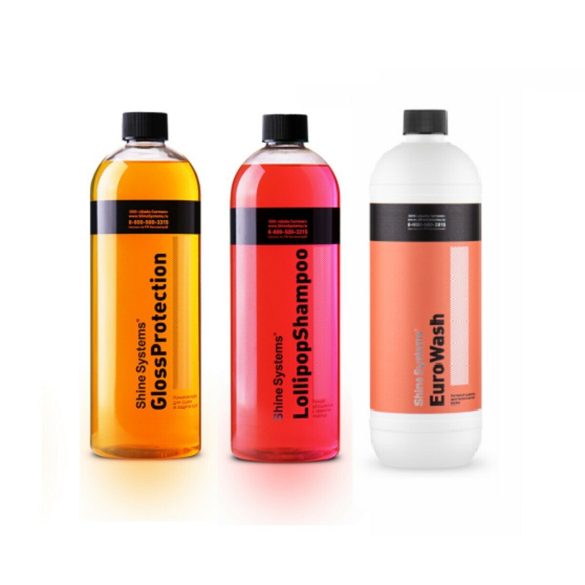 Набор для трехфазной мойки LollipopShampoo+GlossProtection+ EuroWash 900мл