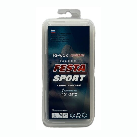 Парафин для лыж "Фэста FS synthetic NC HF" от -10°C до -25°C, 90 гр