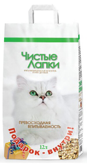 Чистые лапки Древесный наполнитель. (Clean Paws), 12л. 4.5кг. 4.5 кг
