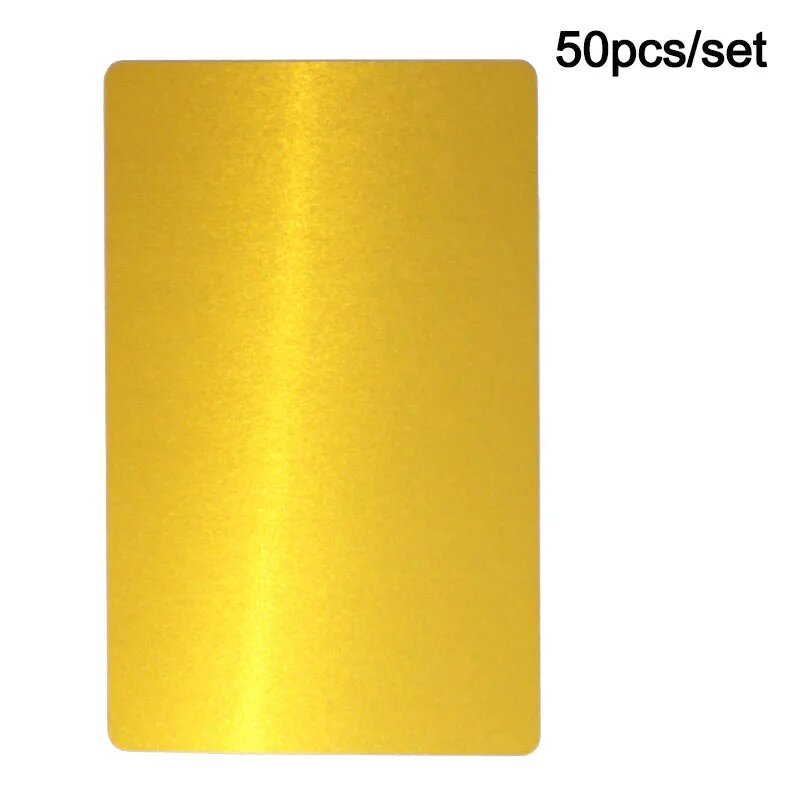 Металлические визитные карточки из алюминия, золотые, 50 шт Bright glod