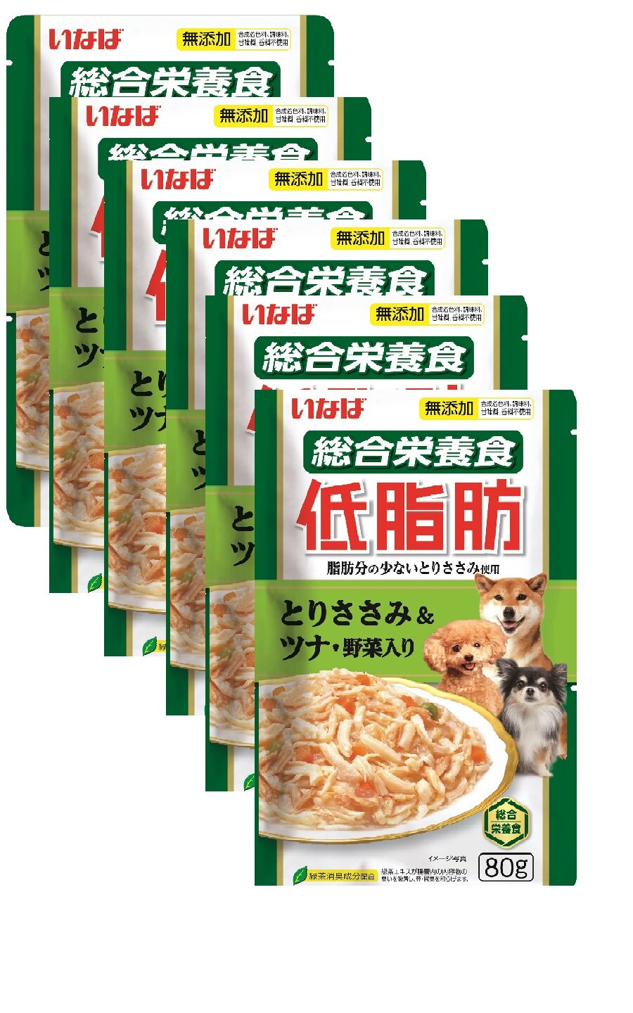 Inaba Teishibo Влажный корм для собак Куриное филе с тунцом и овощами в желе 80г (6 штук)