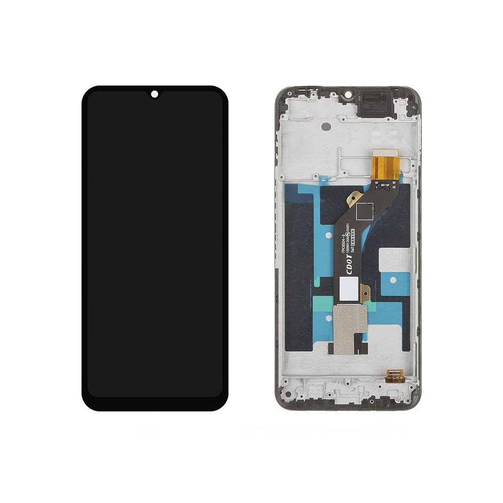 Дисплей (экран) в сборе с тачскрином для Tecno Spark 7, Infinix Hot 10i черный с рамкой (Premium LCD) / 720x1600