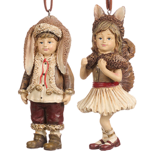 Набор елочных игрушек Squirrel Girl and Bunny Boy 10 см, 2 шт, подвеска, Goodwill, D43256-набор