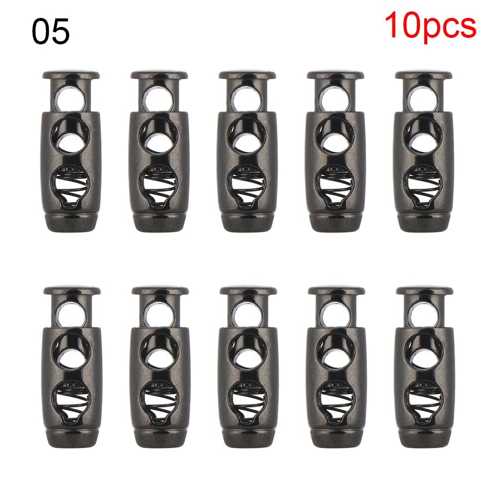 Металлические стопоры для шнурков 10 шт Черный, 5