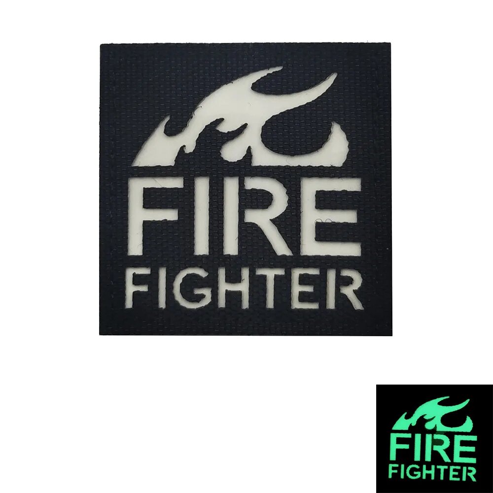Светоотражающие нашивки пожарных 7x7 см Темно-зеленый, Glow In Dark 5CM
