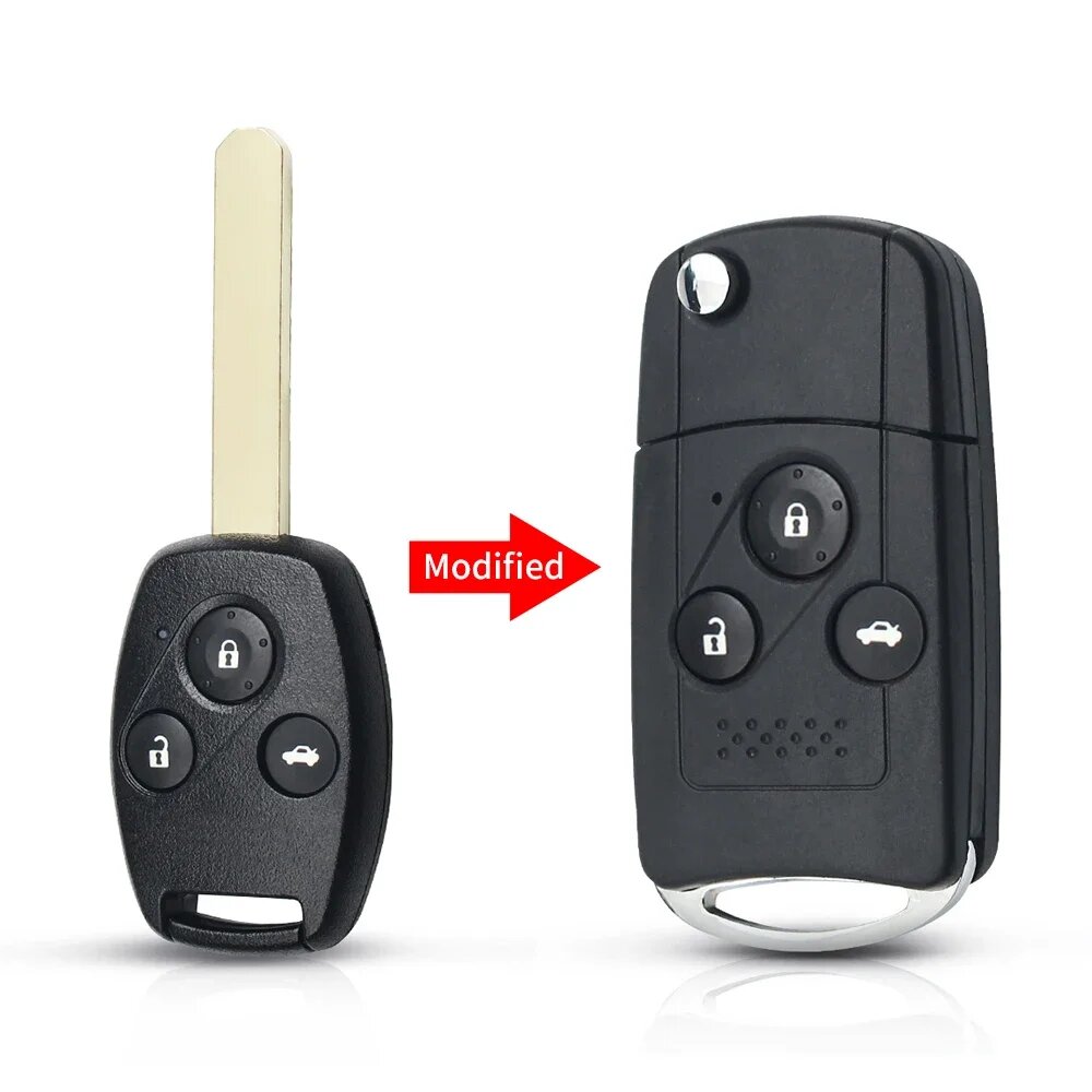 KEYYOU 2/3/4 кнопочный складной Модифицированный корпус автомобильного ключа для HONDA Accord Civic CRV Pilot Fit Key Kit Modified 3 Buttons